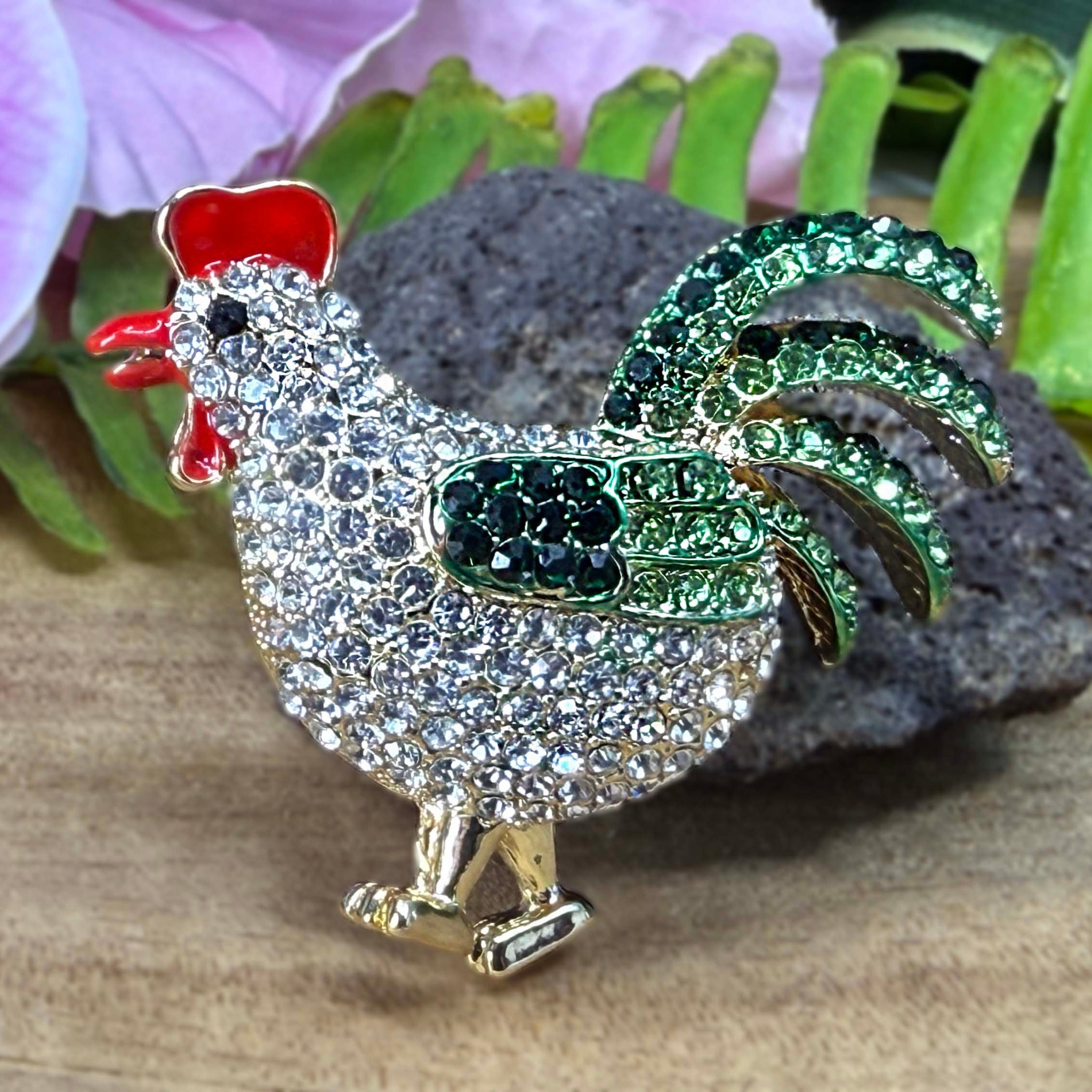 Kauai Rhinestone Rooster Magnets Set of 3 – Showcase Hawaii